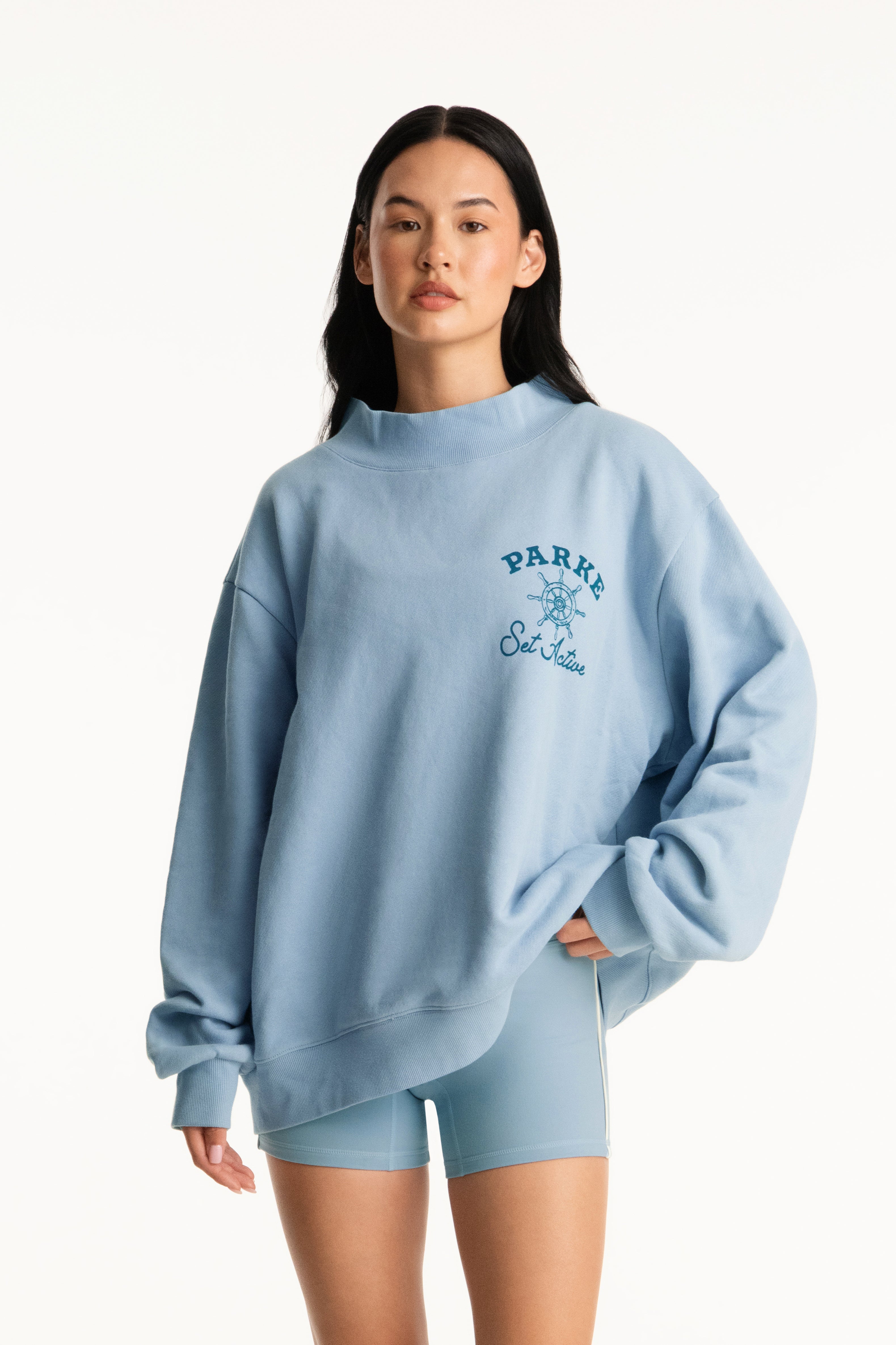 SET X PARKE SAIL GRAPHIC MOCKNECK - OVERCAST – SET ACTIVE