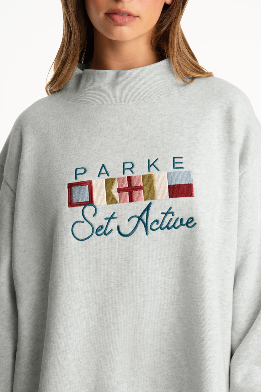SET X PARKE FLAGSHIP MOCKNECK - PARKE CLASSIC GREY – SET ACTIVE