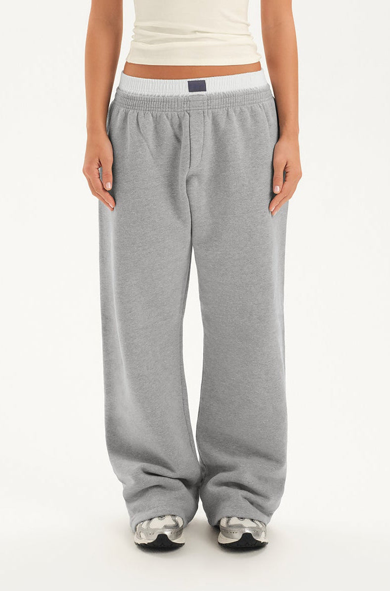 MIDWEIGHT SWEATS STAPLE LAYERED STRAIGHT LEG SWEATS - IRON HEATHER GRE ...