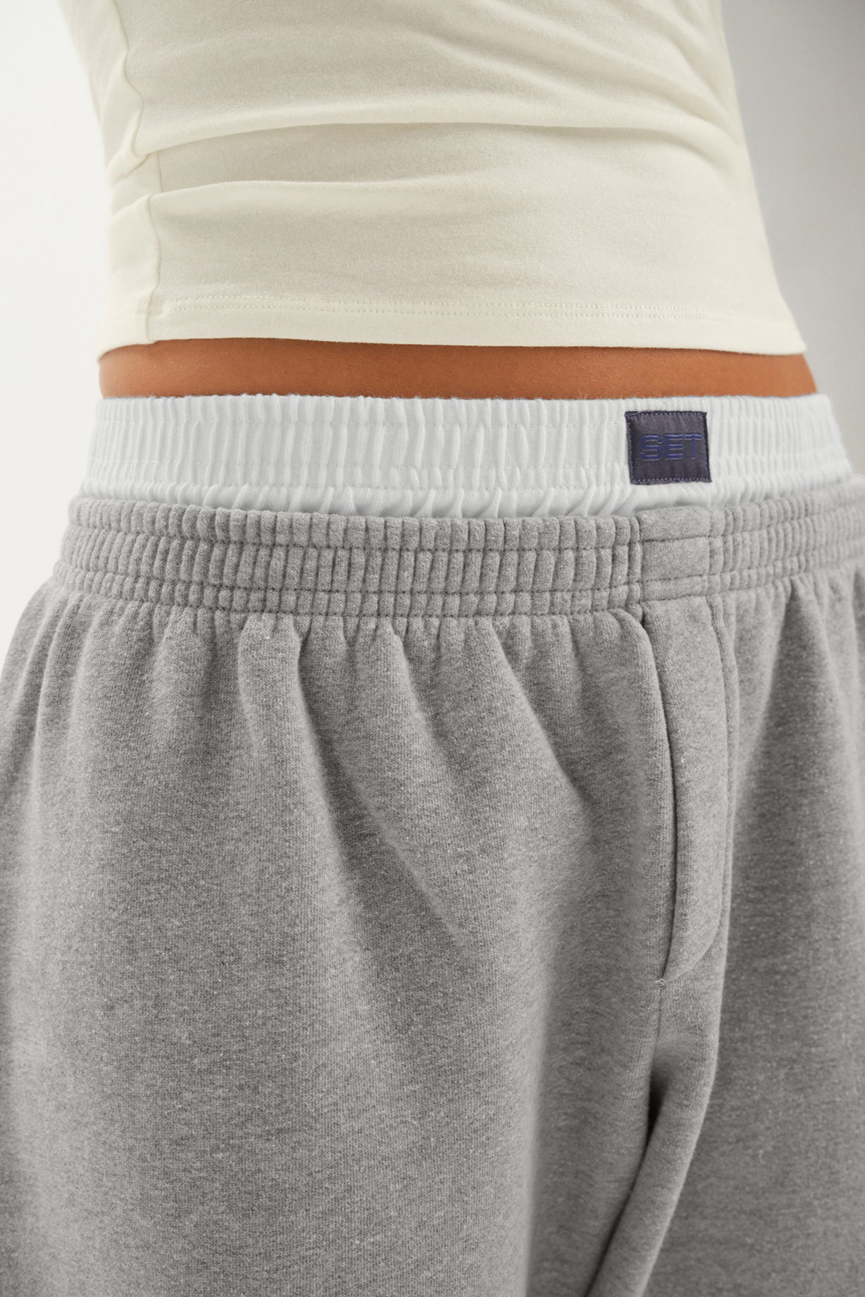 MIDWEIGHT SWEATS STAPLE LAYERED STRAIGHT LEG SWEATS - IRON HEATHER GRE ...